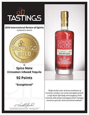 Spice Note Tequila Wins Gold - Spice Note Tequila